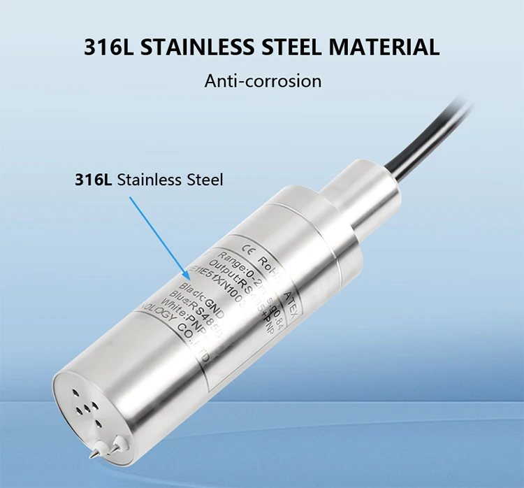 Holykell 4-20ma Submersible Level Sensor for Water in Fuel