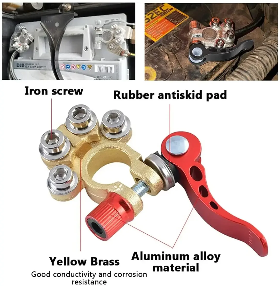 Marine Car Auto Battery Brass Terminal - 4 Way Quick Release