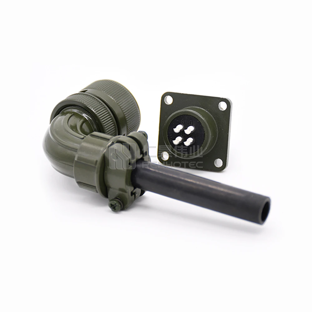 Circular Connector 4 Pole 4 Pin Bulkhead Waterproof Right Angle Ms5015 ...