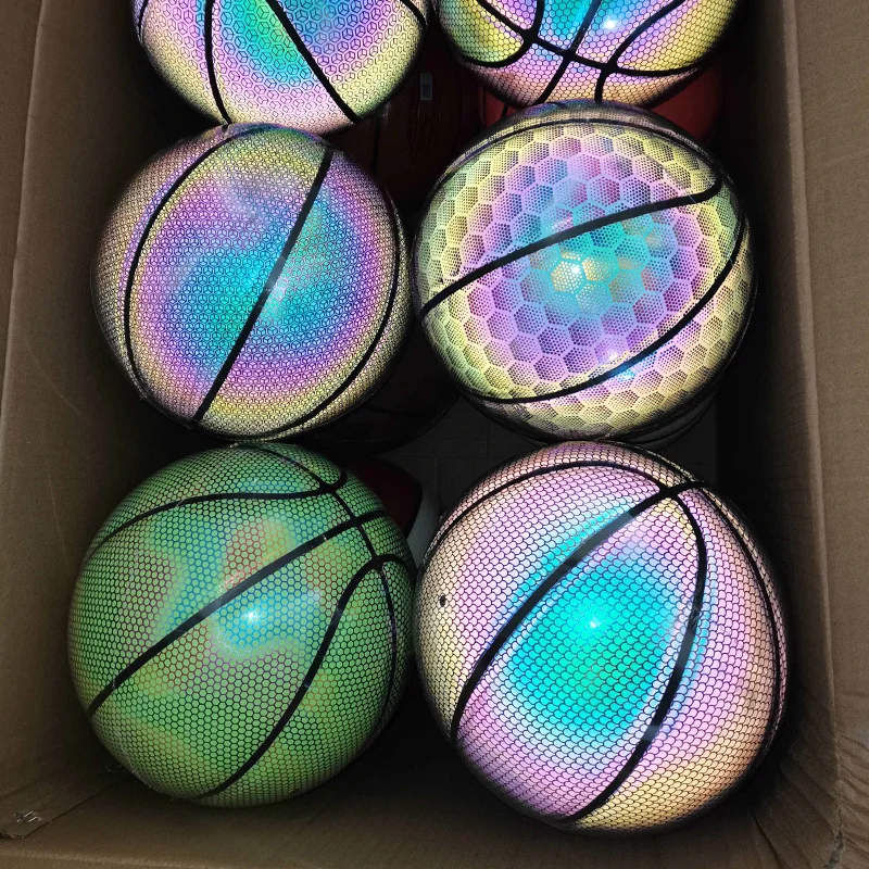 New Customized Basketball Reflective Luminous Basketball Oem Logo Pu ...