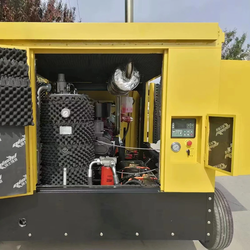 Industrial Rotary Screw Diesel Engine 8bar 10bar Wheeled Type Air ...