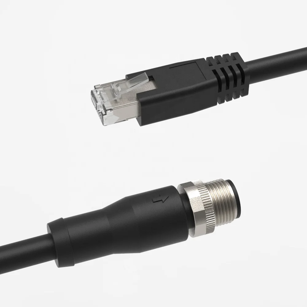 M12 Connector X Coded 8pin Male To Rj45 M12 8 Pole Male X Code To Rj45 ...