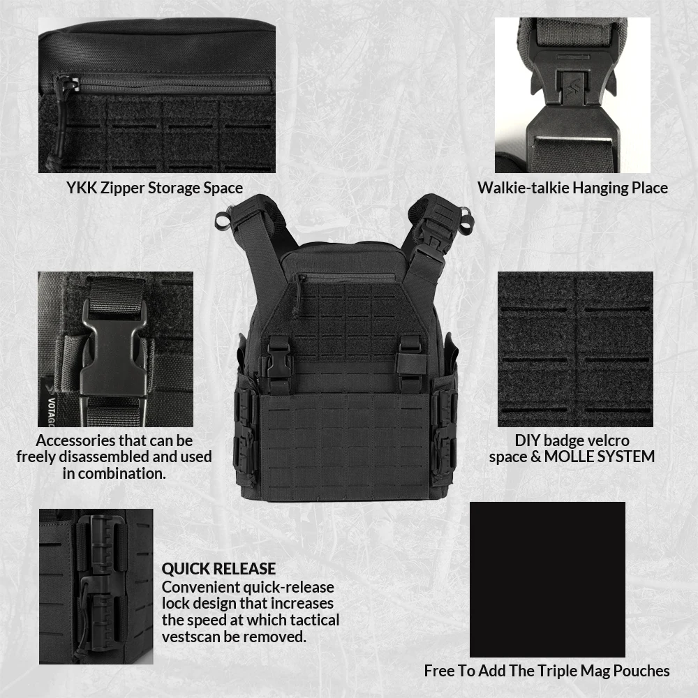 In Stock Plate Carrier Tactical Vest Quick Release Airsoft Vest Adjustable Breathable Weighted ...