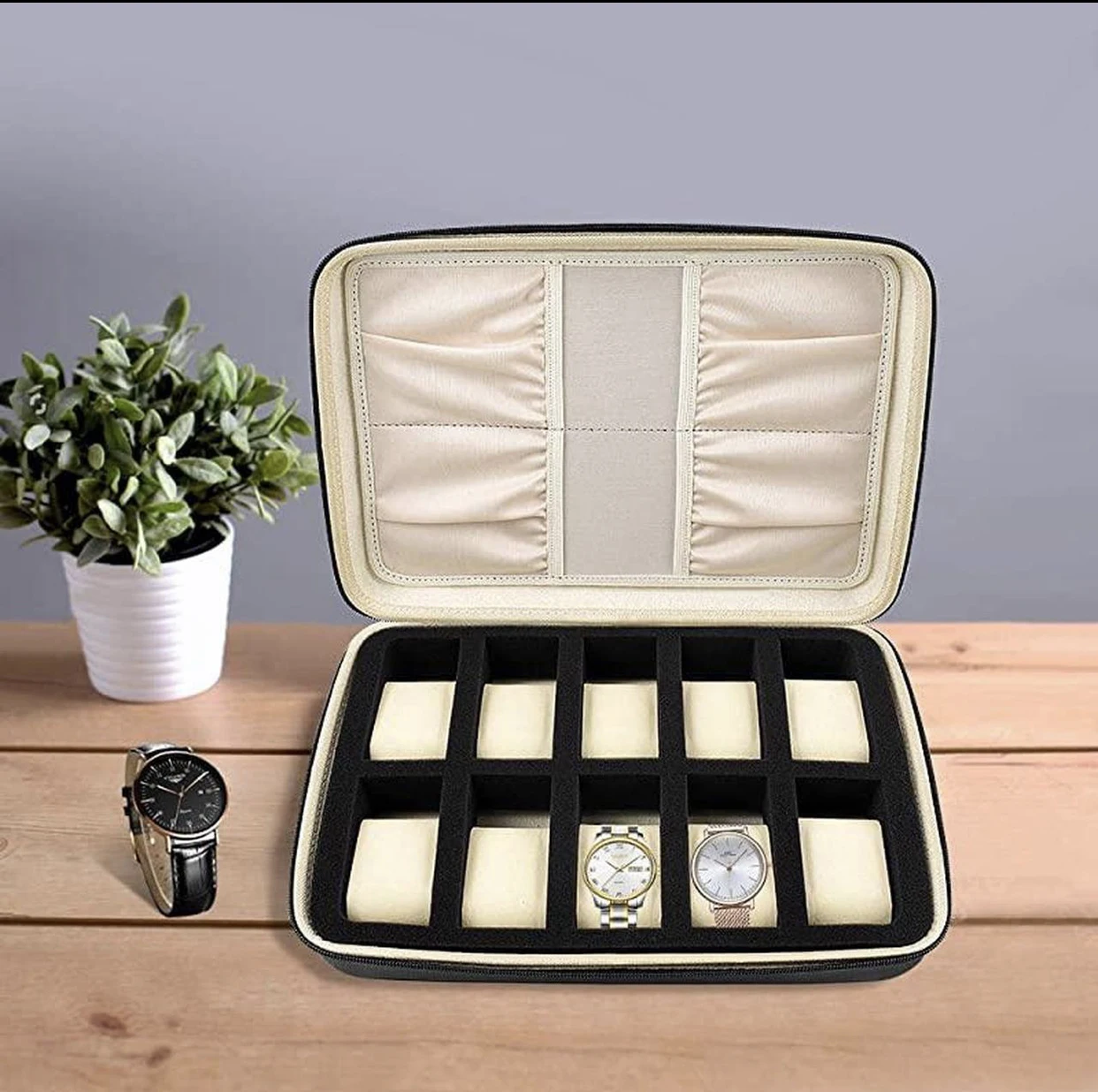 Custom Portable Eva Hard Watch Box Organizer Men Watch Display Storage ...