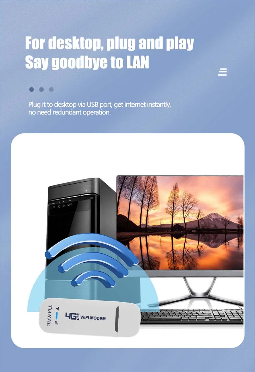 TIANJIE Qualcomm MSM8916 Unlocked Mini 4G Dongle USB LTE