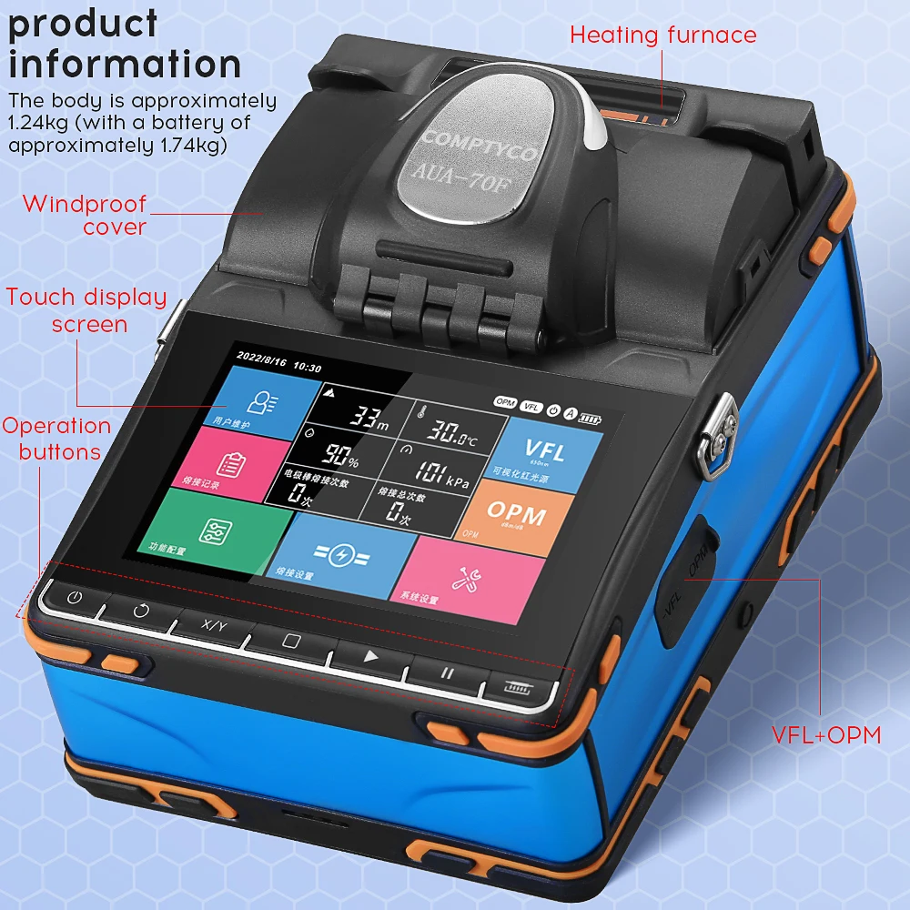 Comptyco Aua-70f Bule Fully Automatic Fusion Splicing Machine Fiber ...