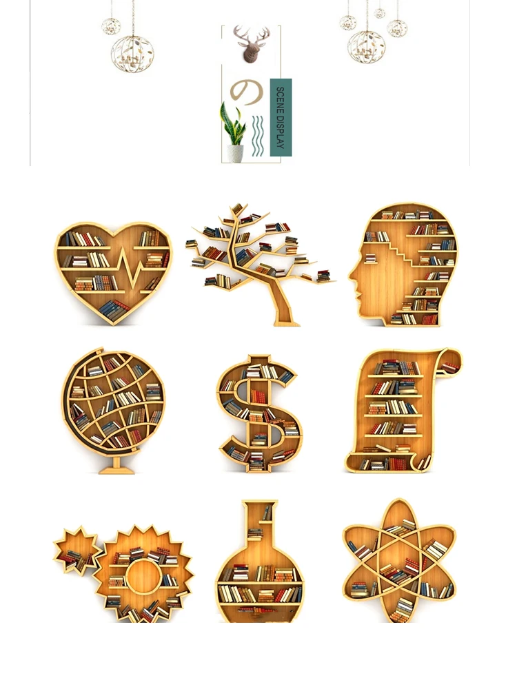 Face Bookshelf Face Makeup Wall Bookcase School Library Bookstore Wall ...