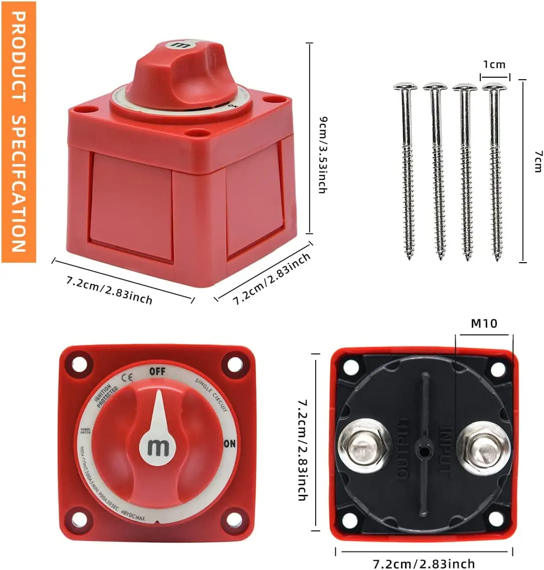 Battery Selector Switch 4 Way Boat Battery Selector Switch Plastic ...