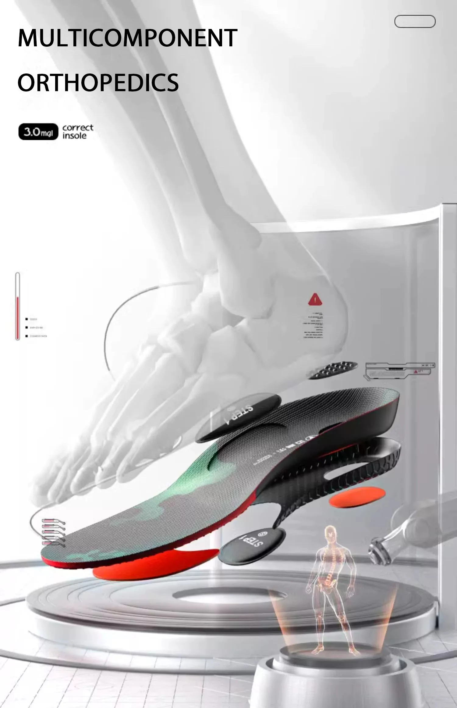 4-piece Adjustable Arch Support Insoles - Prevent Pain