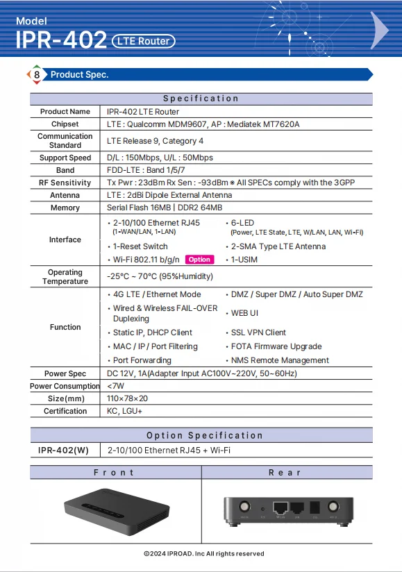 Korea Ip-402 4g Industrial Wifi Routers Vpn Routers For Cctv Ip Cameras Atm Pos Kiosks Payment ...