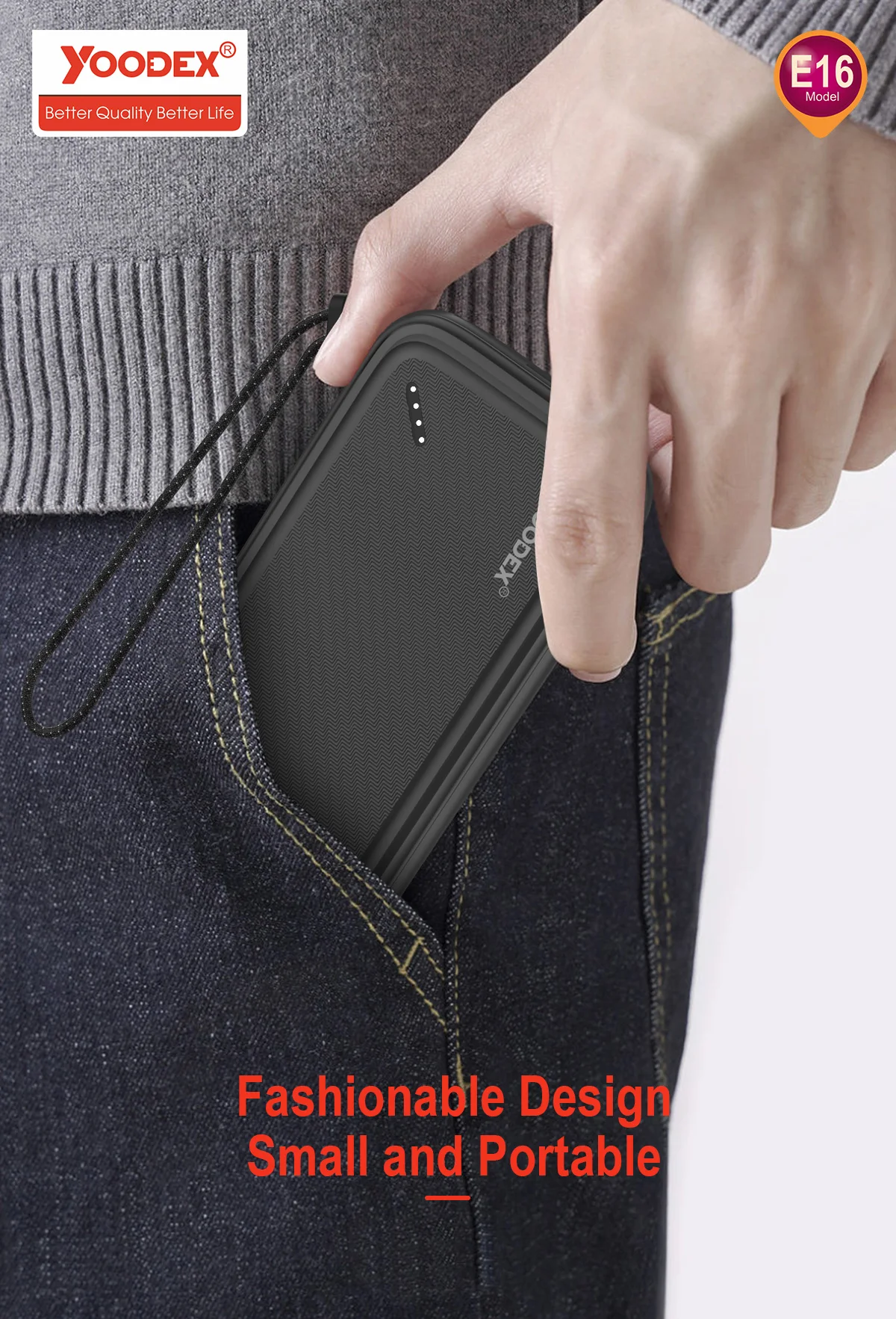 Yoodex Customized Portable E16 10000 Mah Power Bank High Capacity Slim ...