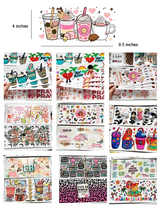 Custom Full Color Uv Dtf Cup Wraps Transfers Easy Peel Print Films ...