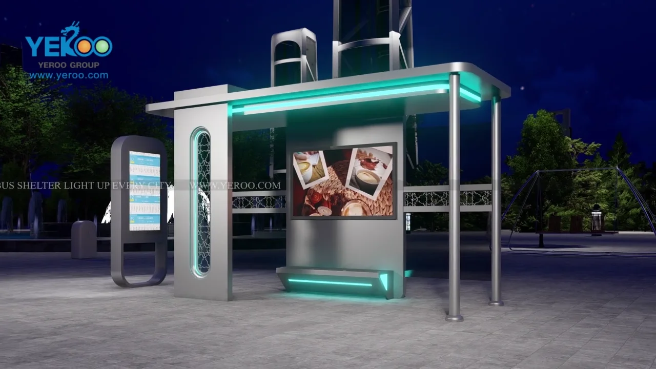 Outdoor Bus Station Stainless Steel Solar Powered Bus Shelter Design ...