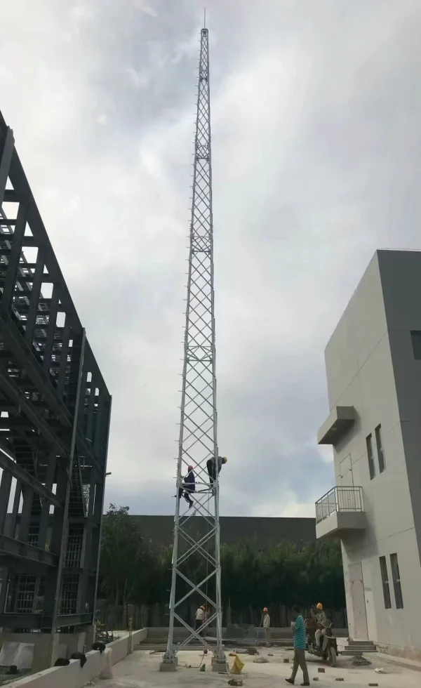 30m Steel Lightning Protection Tower for Communication Base Stations ...