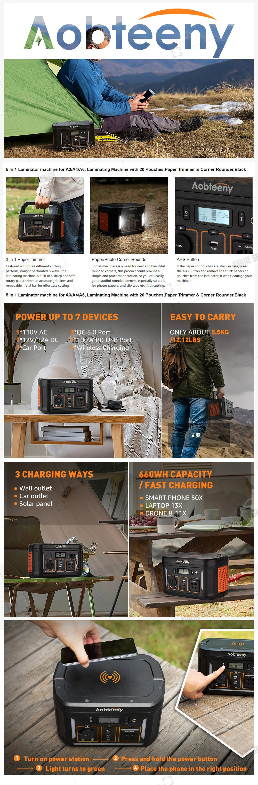 Portable Solar Jump Starter Compresor Ryobi 40v Vending 220v 1kw 1200w ...