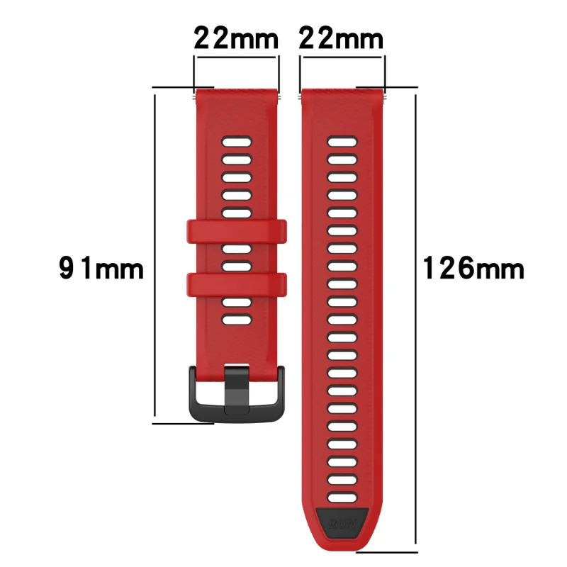 18mm 20mm 22mm Original RUN Silicone Strap for Garmin Forerunner 265 ...
