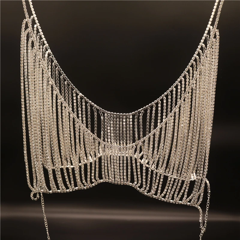 Rhinestone Bra Chain Fashion Women Top Diamond Crystal Body Jewelry ...