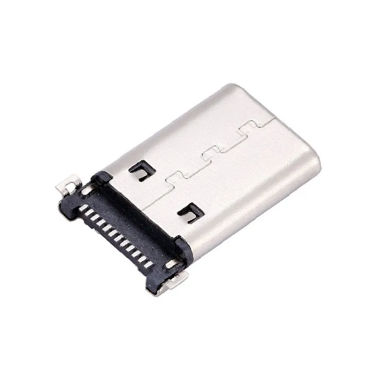 USB Type C 12 Pin Male Connector Horizontal Type Sinking Plate 0.95mm ...