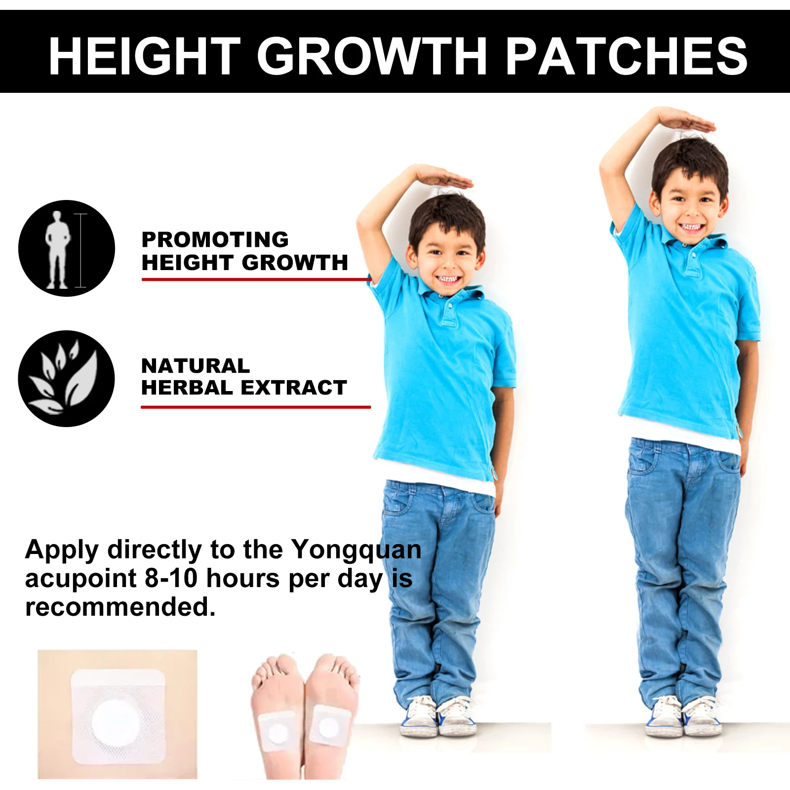 Height Increase Foot Patch Conditioning Body Grow Taller Plaster ...