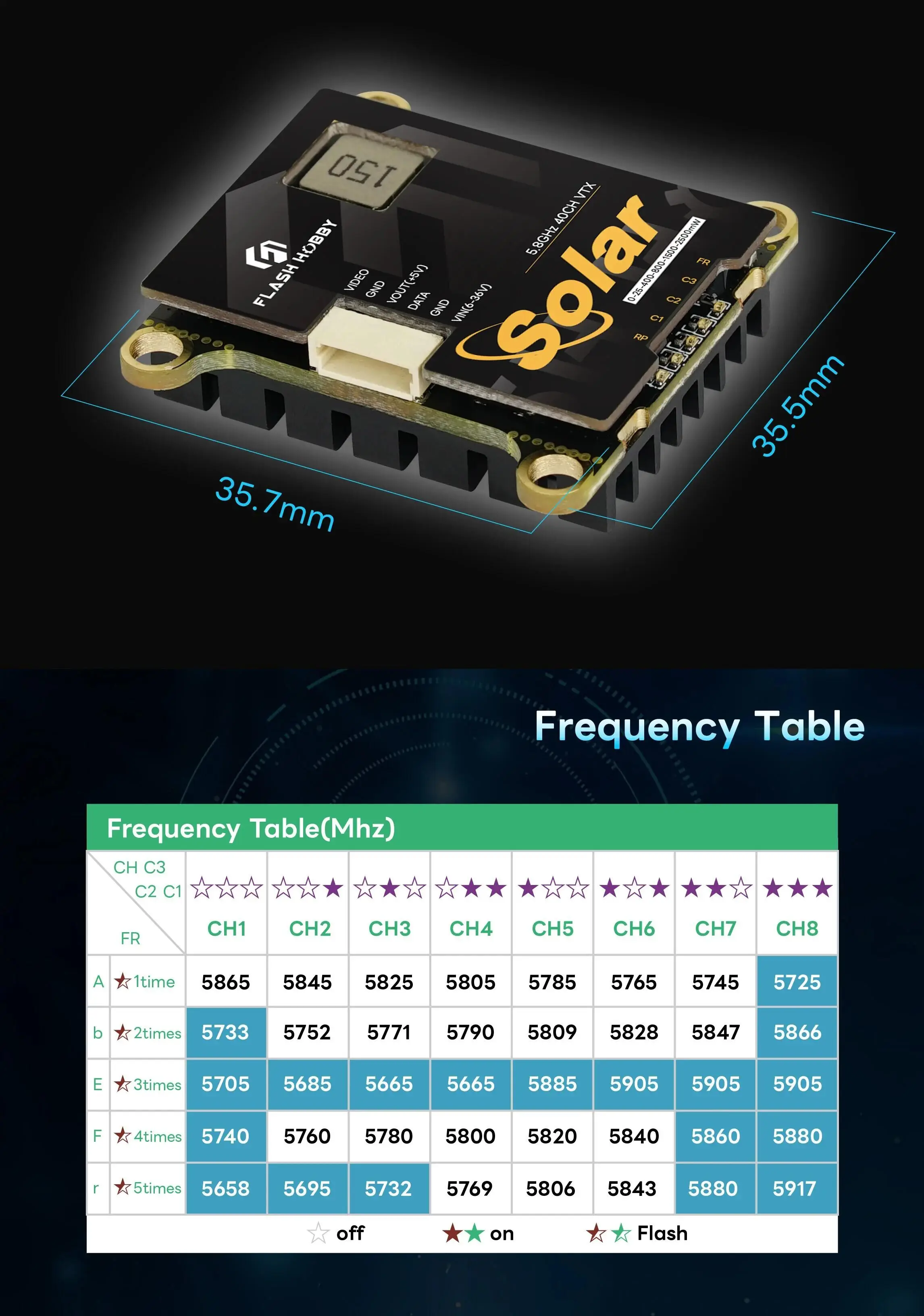 Flashhobby Solar 5.8ghz 2.5w High Power 40ch Vtx Video Image ...