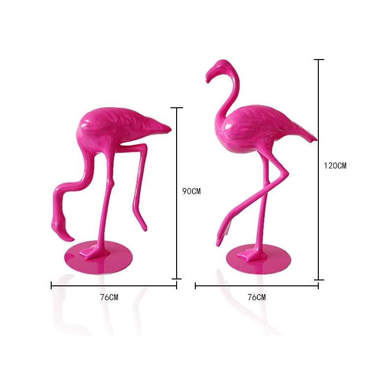 Custom Life Size Fiberglass Flamingo Animal Sculpture For Store Window ...