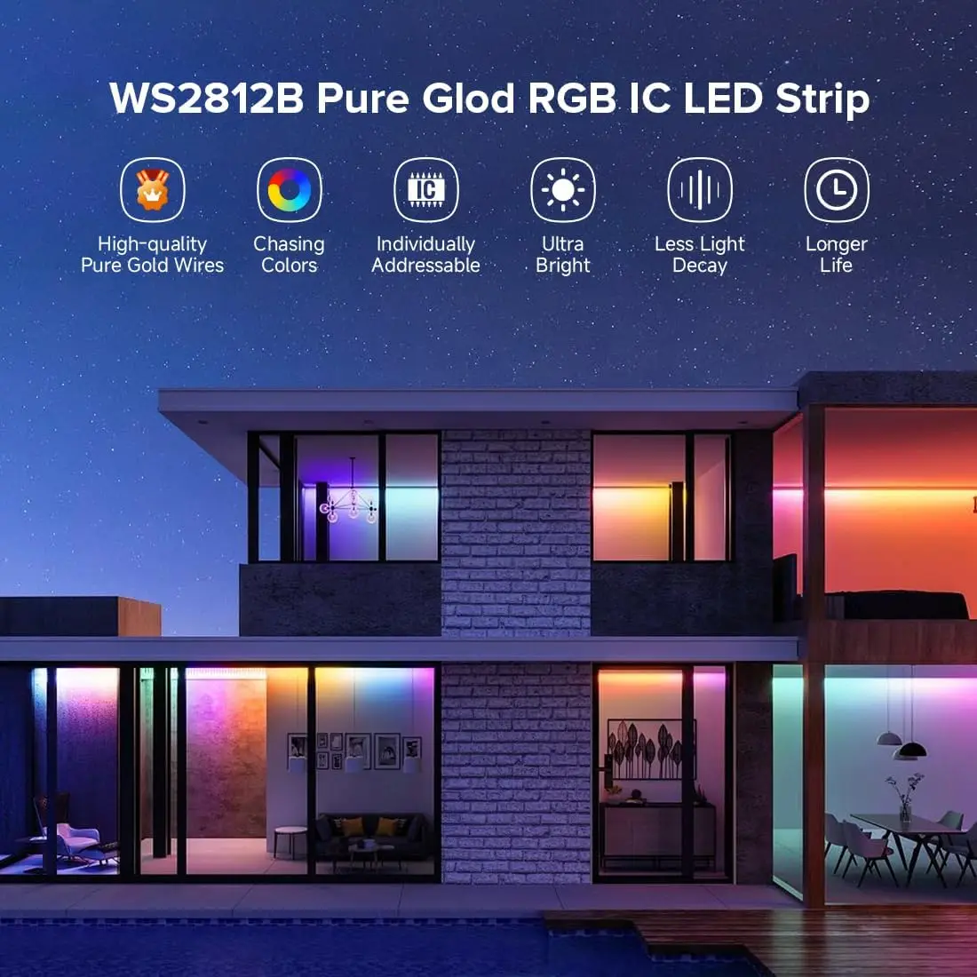 BTF-LIGHTING WS2812B RGB LED Strips - Flexible & Addressable