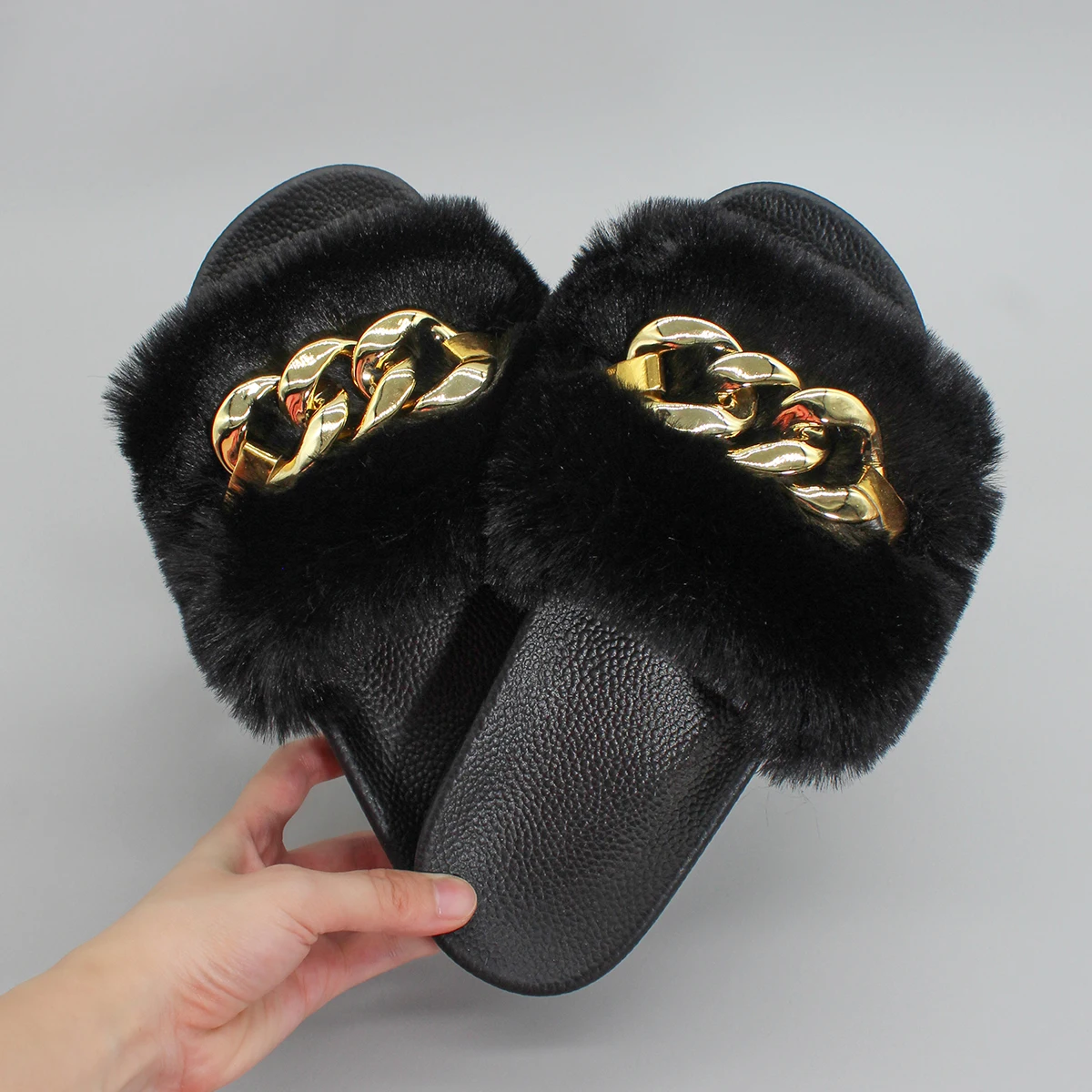 White Bridal Bridesmaid Cozy Slippers Custom Open Toe Fur Fluffy Cross ...