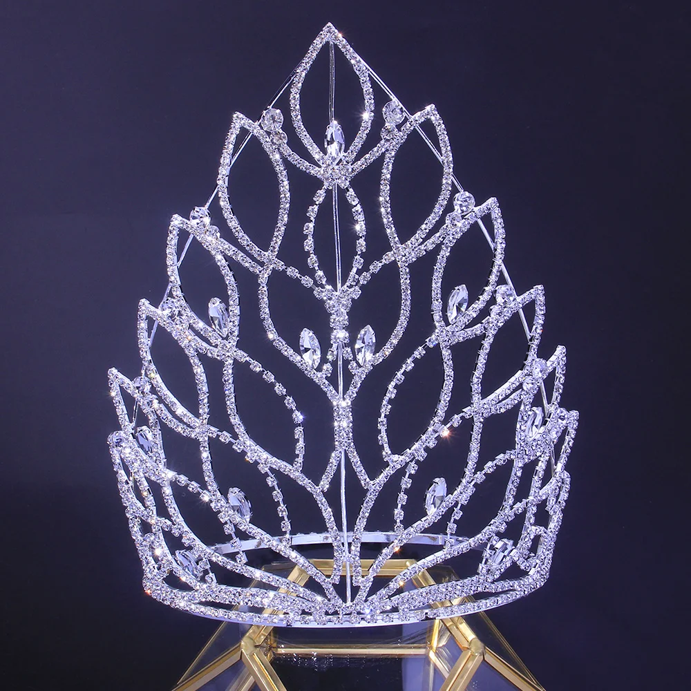 Shiny Beauty Queen Crown Tiara Clear Austrian Rhinestone Crystal ...