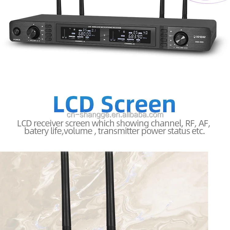 Wireless Stage Mic Microphone System Audio Mixer With Uhf Wireless ...