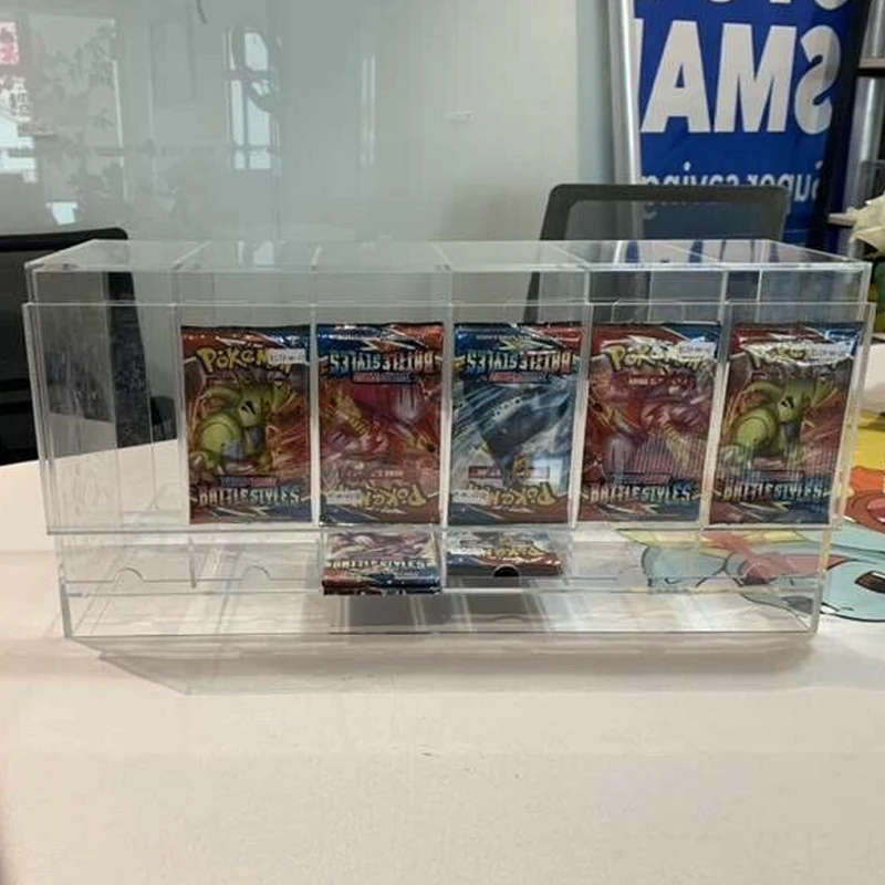 Custom Acrylic 6 Slot Trading Card Booster Pack Dispenser Base Display ...