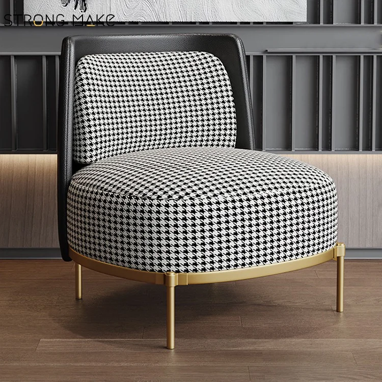 Modern Luxury Custom Houndstooth Single Sofa Accent Relax Chairs ...