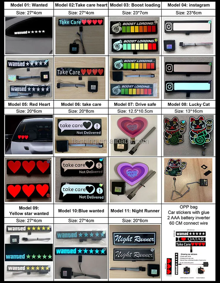 Light Up 5 Stars Wanted Sticker Led Label Panel El Light Advertising ...