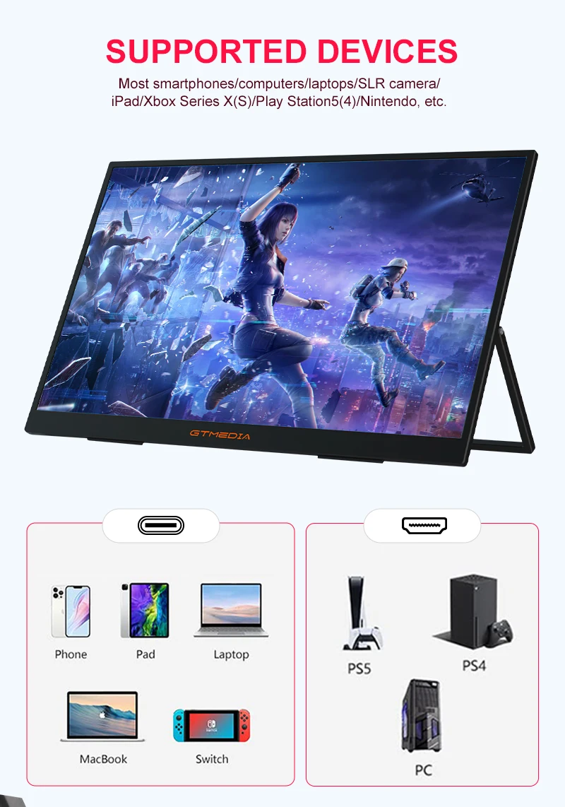 High Quality 15.6 Inch 1920x1080 USB-C HDMI IPS Portable Screen Monitor ...
