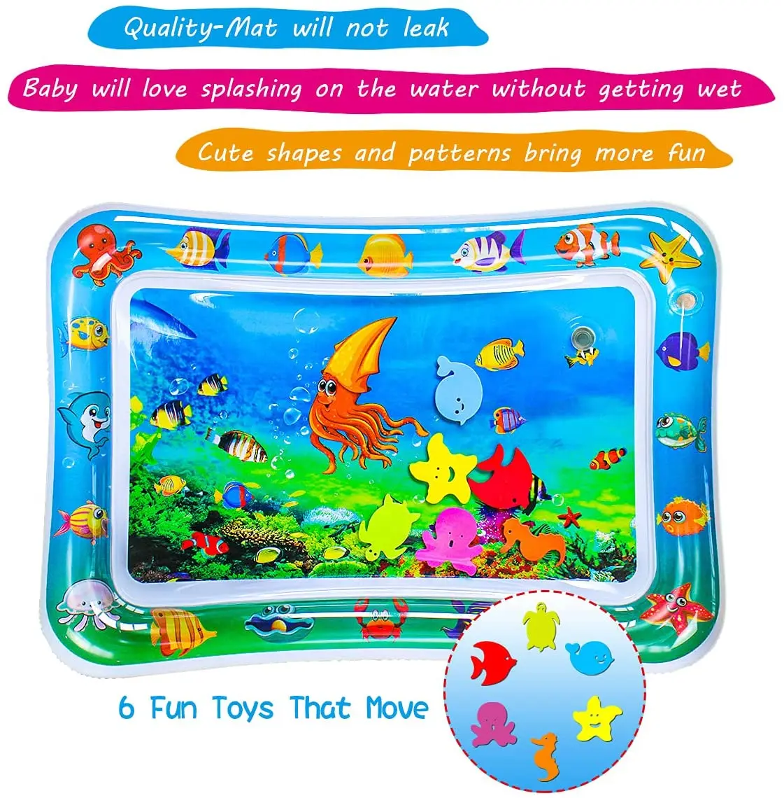 Hot Selling Tummy Time Baby Water Mat Baby Toddler Girl Inflatable Play ...