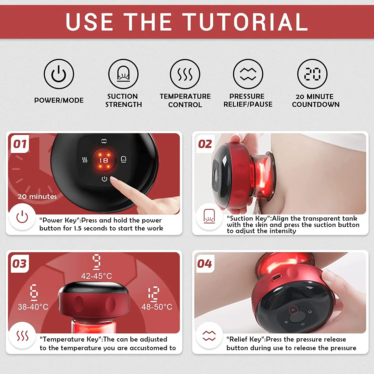 Blue Black Electric Cupping Therapy Kit for Targeted Pain Relief, Knots ...