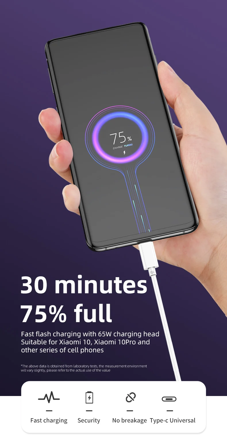 Popular Super 5A Usb Charger Fast Charging Data C Cable for Huawei for Xiaomi for samsung Mobile ...