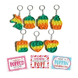 New Push Bubbles Valentine's Day Gifts Pop Heart Keyring Couple Lovers ...