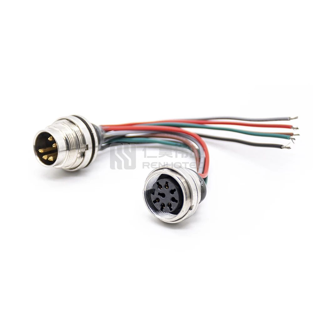 C091 M16 Din 5pin Cable Connector Binder Ip68 Bulkhead Waterproof ...