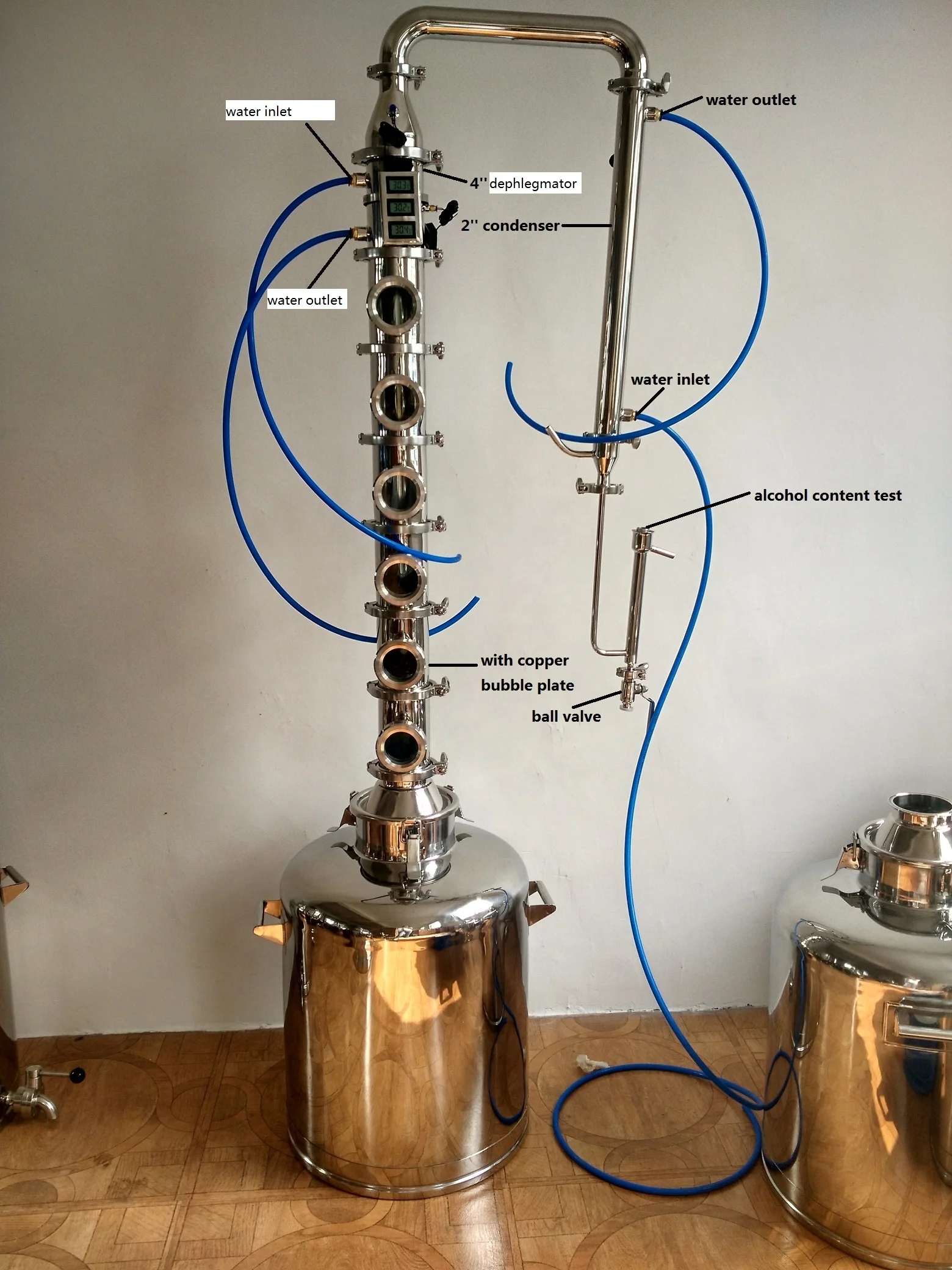 50L Home Use Still with 4inch Reflux Column - Full System
