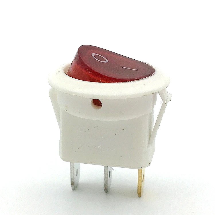 White Round KCD2 T85 Waterproof Rocker Switch for Electric Fireplace