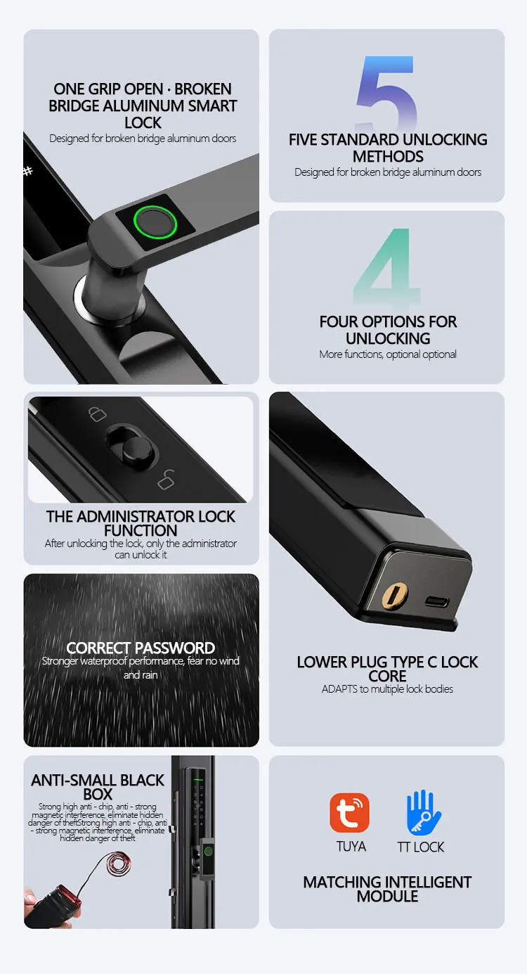 Doorplus Tt Lock Biometrics Fingerprint Door Handle Electronic ...