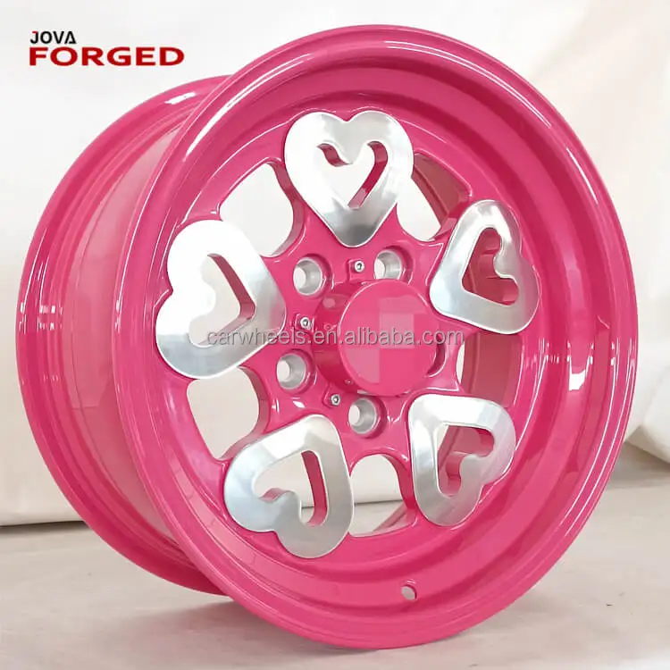 Deep Dish Rims Monoblock 5 Hole 5x108 Size R16 15 Pink Heart Car Wheel ...