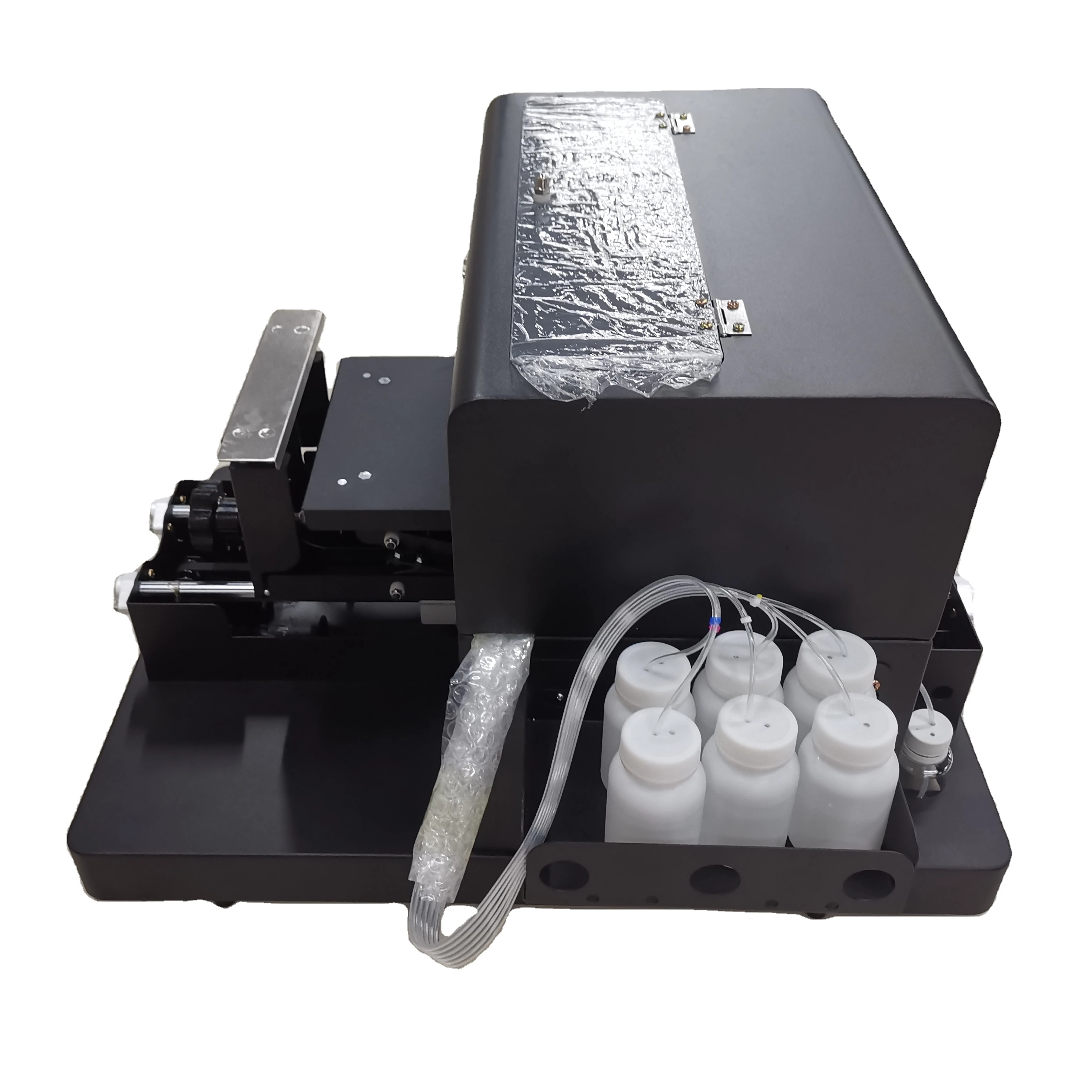 Custom White Ink Leather Printer Uv Flatbed Machine For Printing On ...