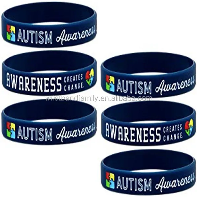 Cheaper Custom Autism Awareness Bracelets Bangles Colorful Autism ...