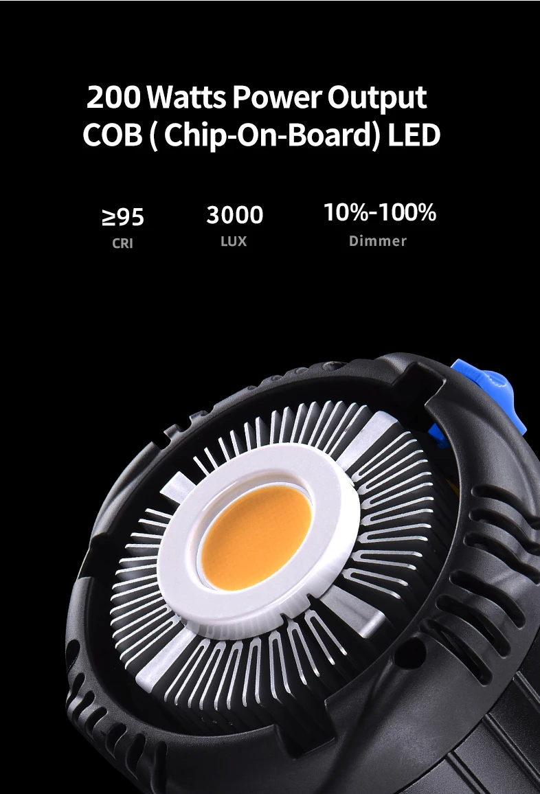 Tolifo 120W 200W Daylight Bicolor Dimming Remote COB LED Lights for ...