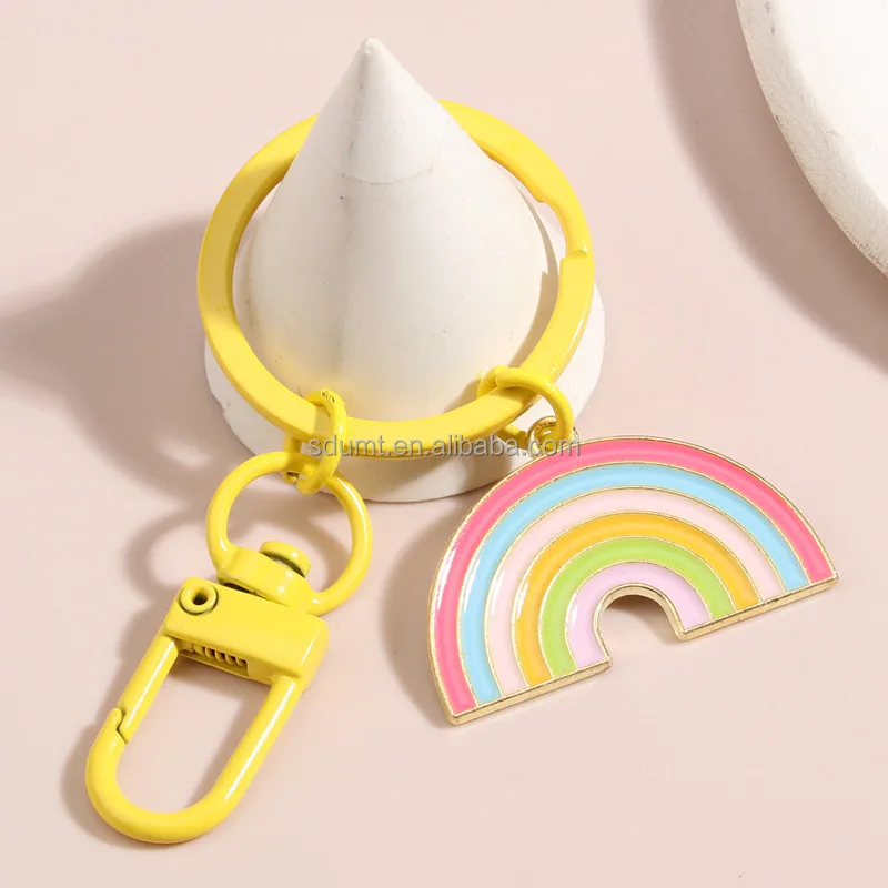 Cute Girly Rainbow Keychain Key Chain For Women Bag Pendant Key Ring ...