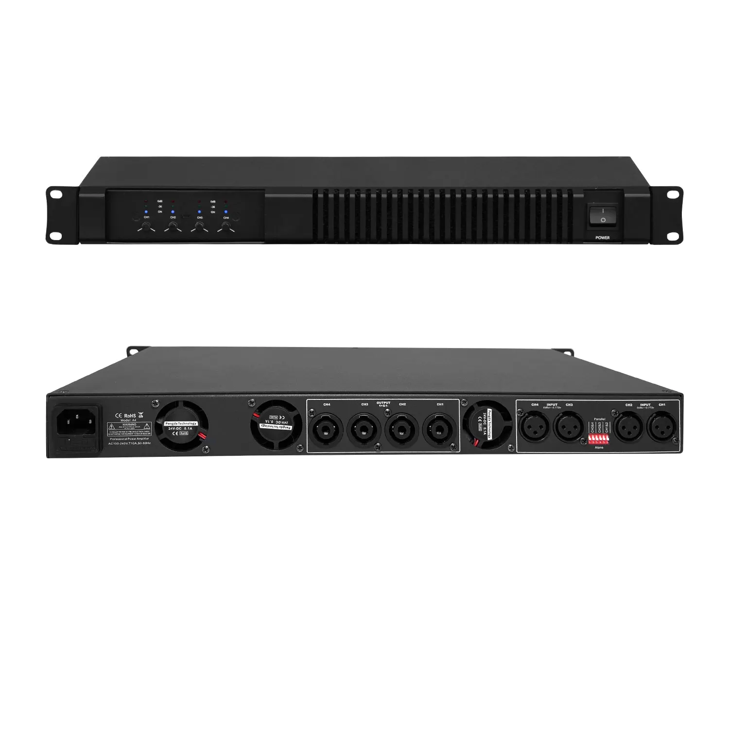 4800w 1u 2/4 Channels Professional Audio 1u Power Amplifier For Line Array Subwoofer Speakers ...
