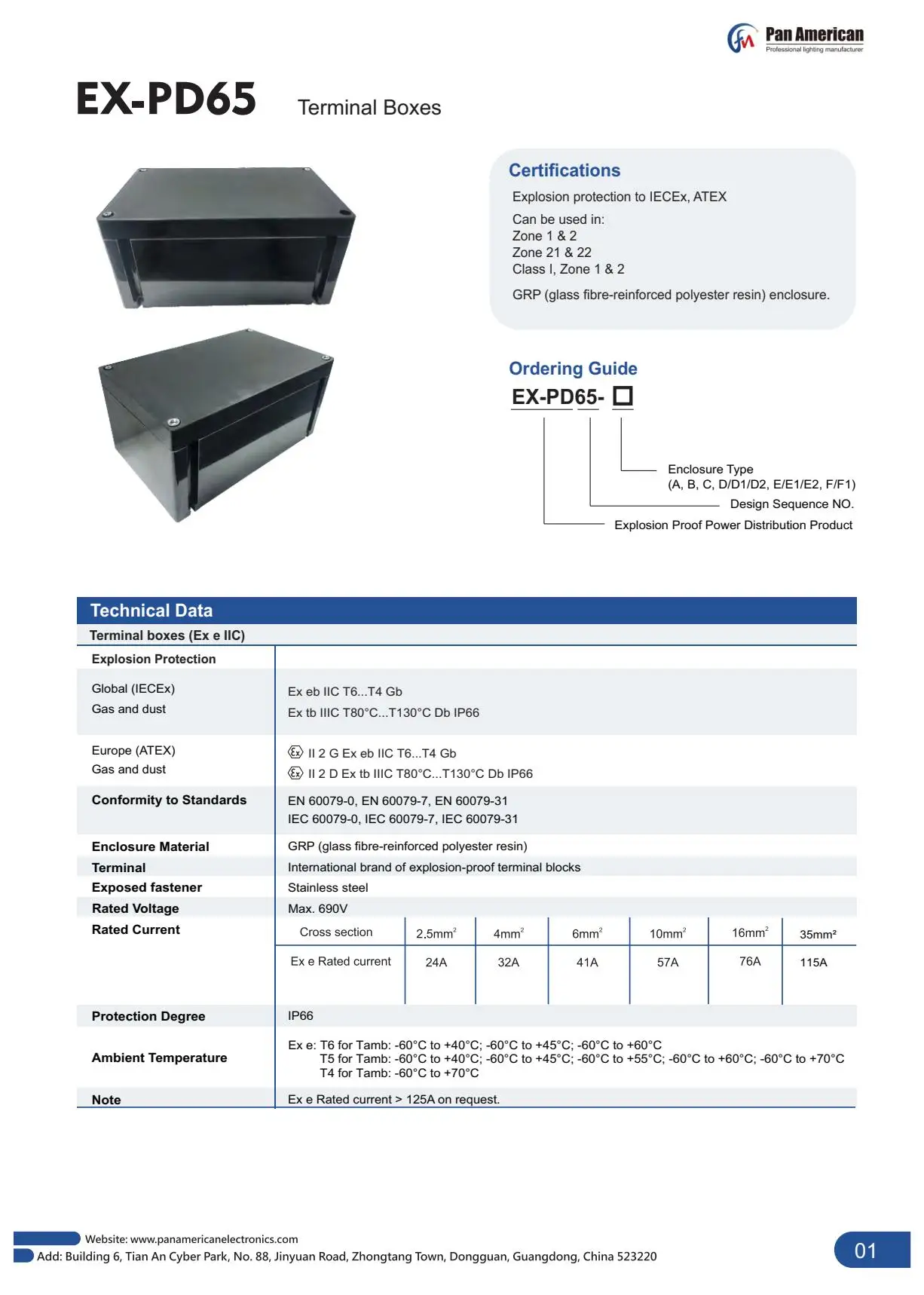 ATEX IECEx Certified GRP Housing Increasing Safety Distribution Box ...