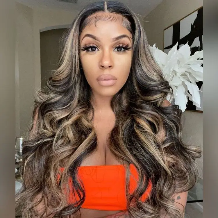 Megalook Honey Blonde 13x4 Hd Transparent Lace Front Wig Long Straight And Deep Wave Body Wave ...