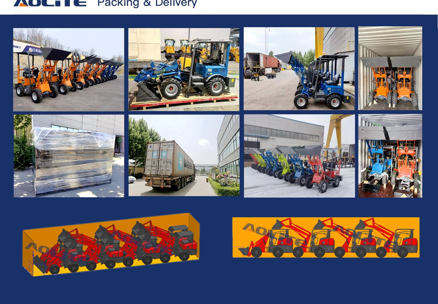 Aolite 606 Mini Wheel Loader 0.65 Ton - Electric Front Loader for Farm ...